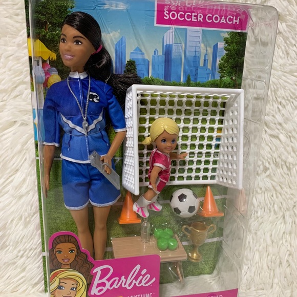 Mattel | Toys | Barbie Soccer Coach Playset With 2 Dolls And Accs ...